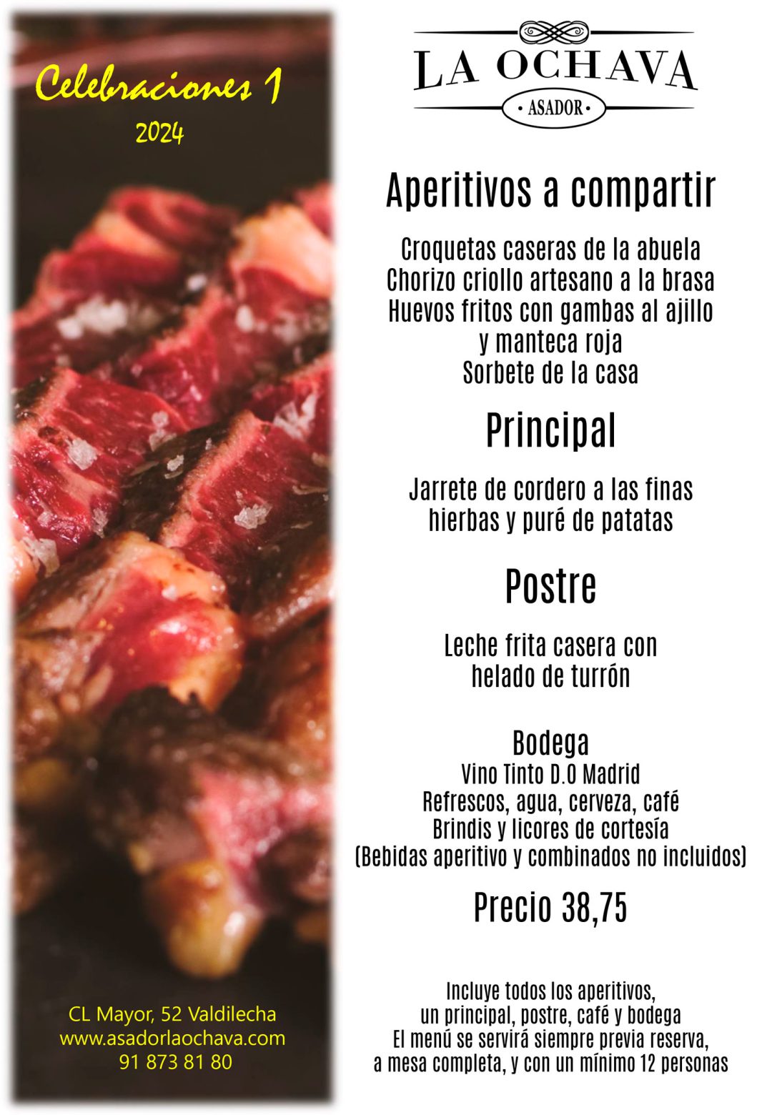 Cartas Asador "La Ochava" | Asador La Ochava